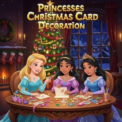 Play Princesses Christmas Card Decoration - girls - Free online game